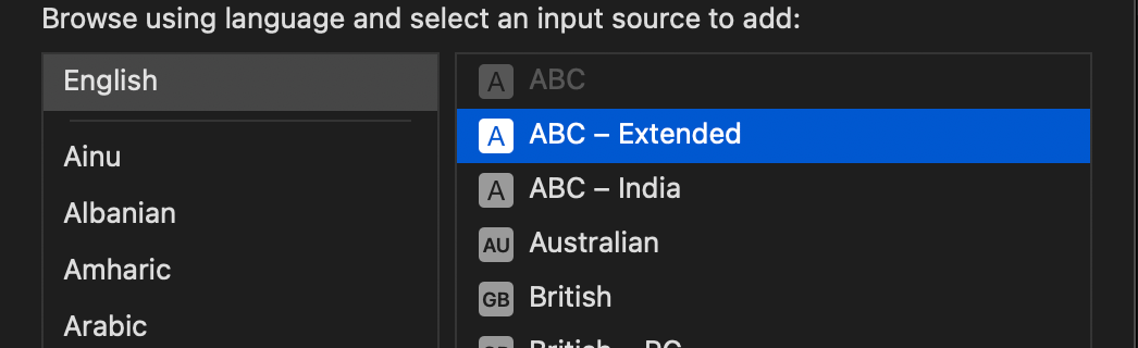 macOS latynka input, key layouts | Ukraïnsjka latynka Ukrainian Latin