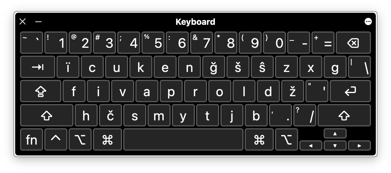 macOS latynka input, key layouts | Ukraïnsjka latynka Ukrainian Latin